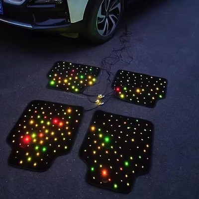 4pcs LED Car Floor Mats Wireless Ambient Lighting Universal Fit ...