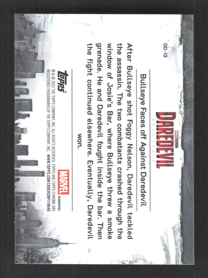 Bullseye Faces off 2025 Topps Chrome Marvel Studios Daredevil #DD-13 | eBay