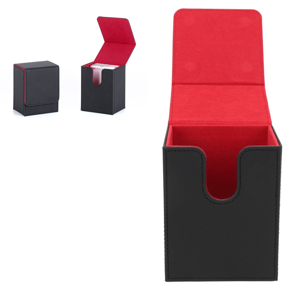 Card Deck Box PU Leather Multifunctional Portable Magnetic Closure Card ...