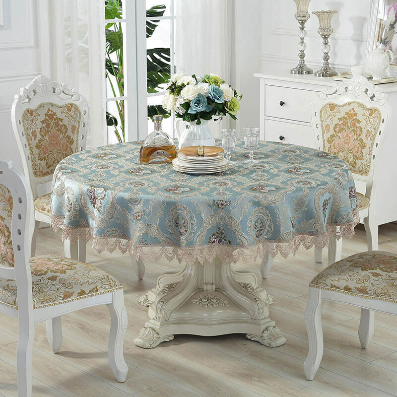 European Lace Tablecloths Round Vintage Cutwork Jacquard Floral Home ...
