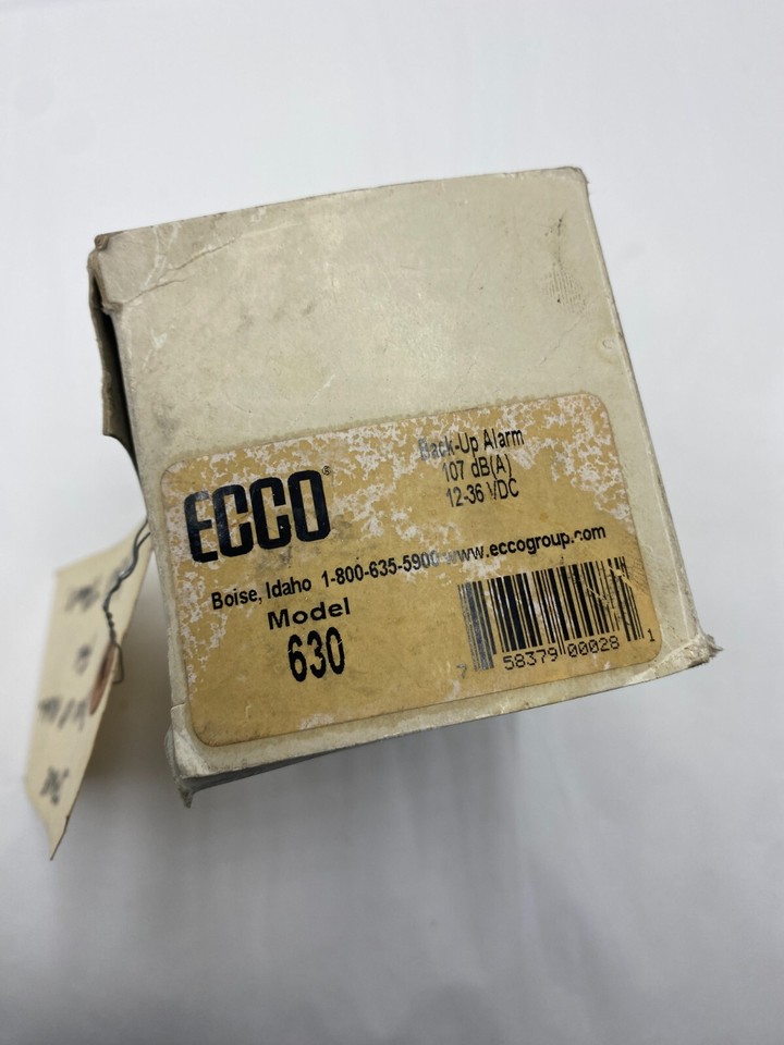 ECCO MODEL 630 BACK UP ALARM 107 dB(A) 12 to 36 VDC SAE TYPE B MADE IN ...