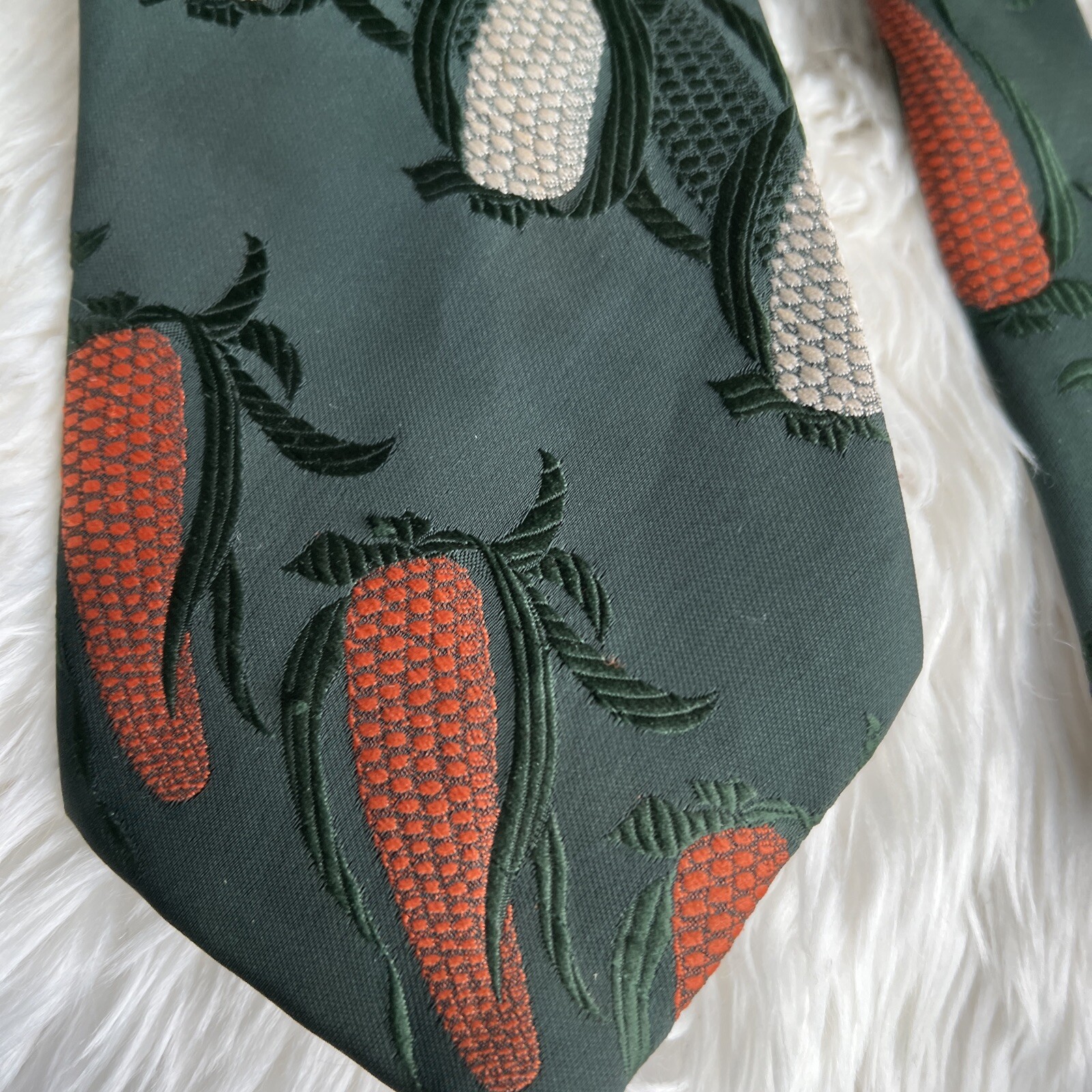 1960’s Corn Tie Men's Vintage Wide 4” Art Deco Polye… - Gem