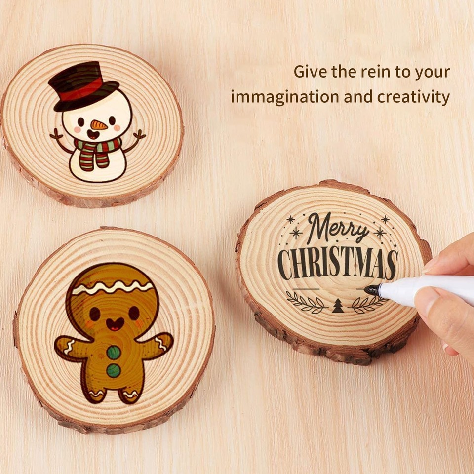 Wood Slices Round Pine Logs Crafts Painting Wedding Party Decoration 4 ...