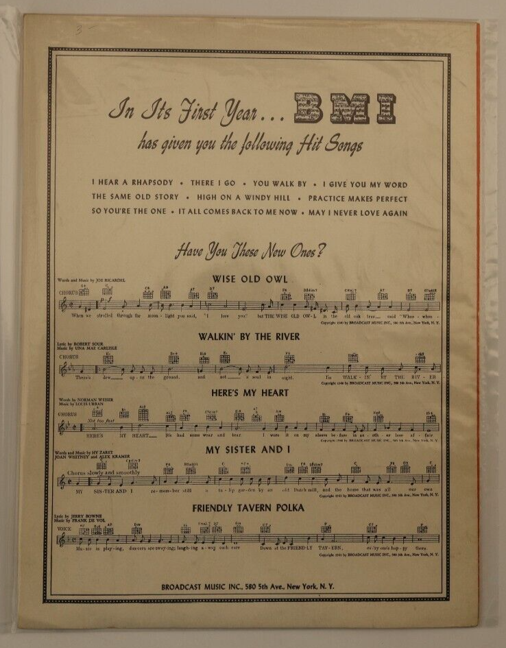 Because of You By Arthur Hammerstein & Dudley Wilkinson - 1940 Sheet ...