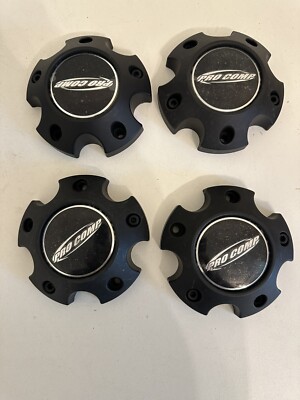 Set of 4 Pro Comp Wheel Center Caps Black Plastic S057L120-R34 Screw On ...
