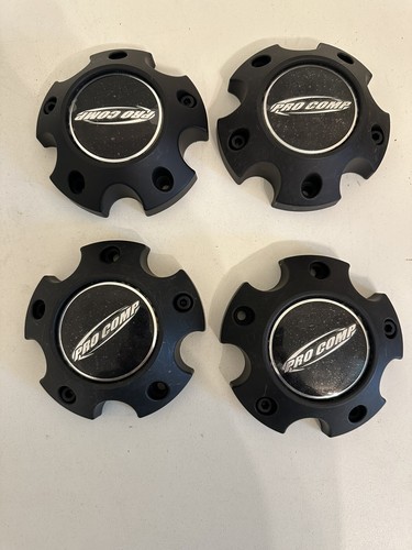 Set of 4 Pro Comp Wheel Center Caps Black Plastic S057L120-R34 Screw On ...