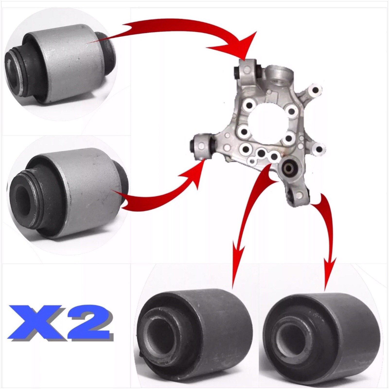 8 REAR SPINDLE KNUCKLE BUSHINGS FOR 2008-2013 INFINITI G37/2015 ...