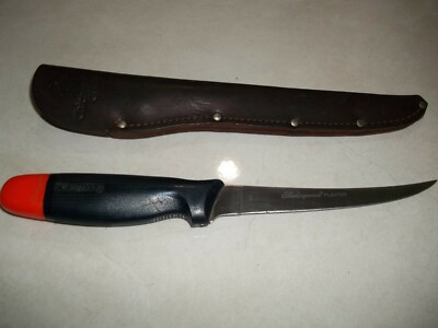 SHAKESPEARE FLOATER KNIFE SEA KING HI-CARBON MADE IN JAPAN USED LEATHER ...