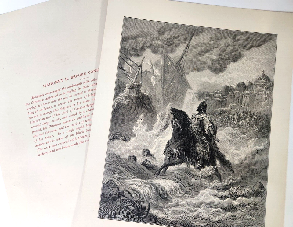 Mahomet II Constantinople Antique 1855 Engraving History Crusades Book ...