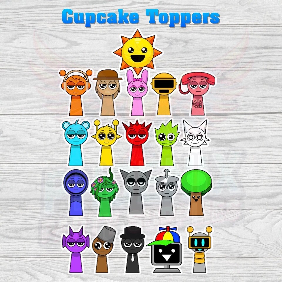 Sprunki cupcake toppers birthday party decoration cake decoration | eBay UK