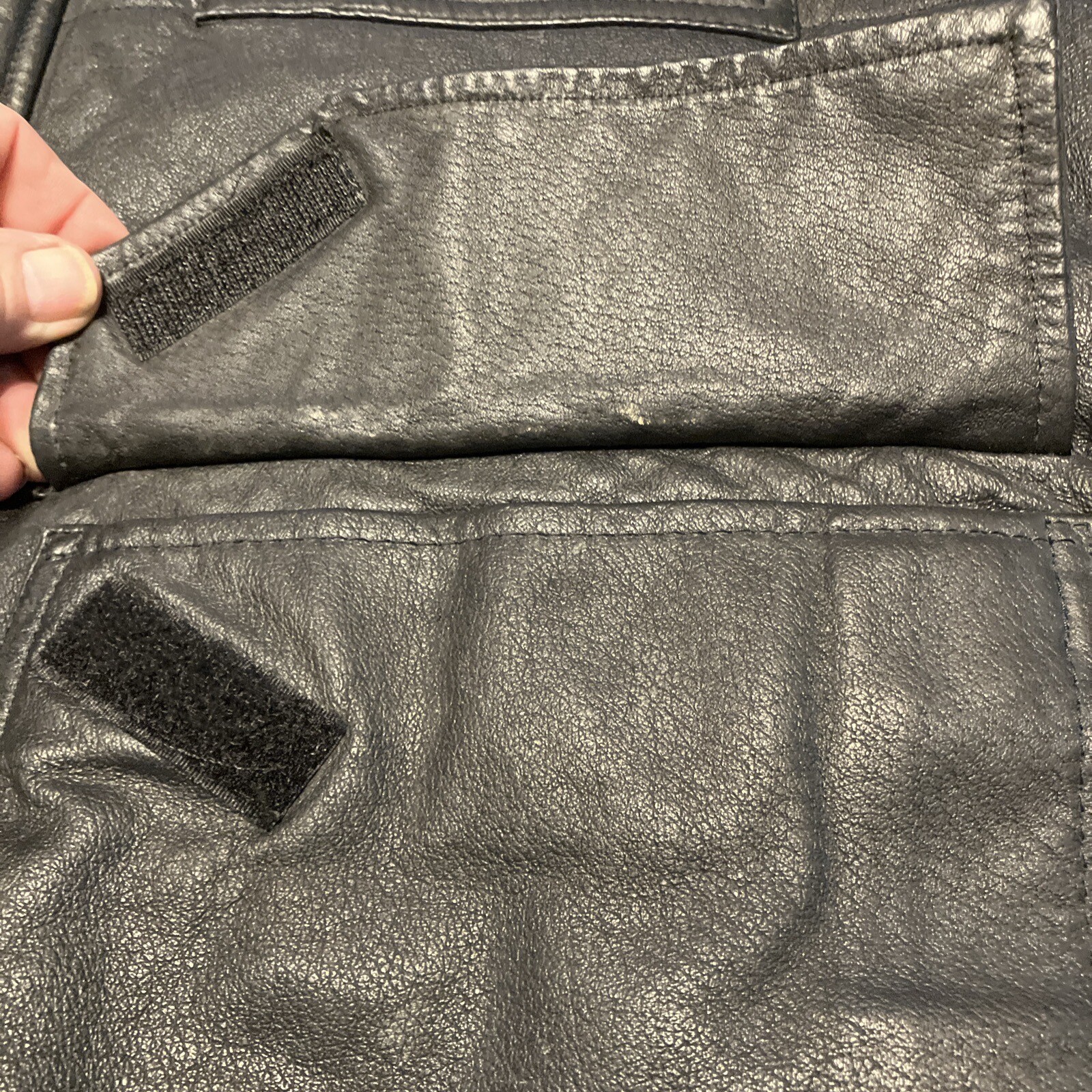 Vintage Wilson's Men's Black Leather Coat Flap Pockets With H&L ...