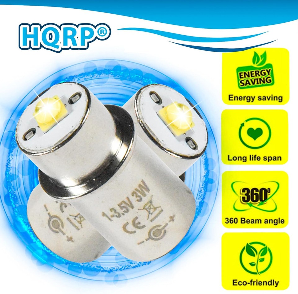 HQRP 3W LED Upgrade Bulb for Maglite 2D 3D 2C 3C Cell Flashlight 2 3 C ...