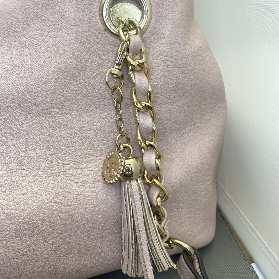 Jessica Simpson Large Pink Purse With Chain Accent Straps | eBay