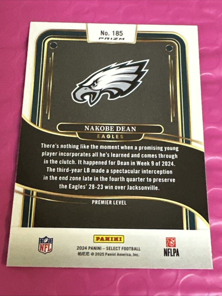 2024 Panini Select - Premier Level Nakobe Dean #185 Black & Green Shock ...