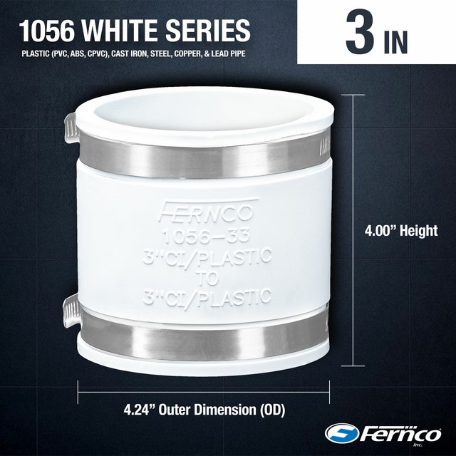 Fernco 3-inch Flexible Pipe Coupling Plumbing PVC ABS Cast Iron in ...