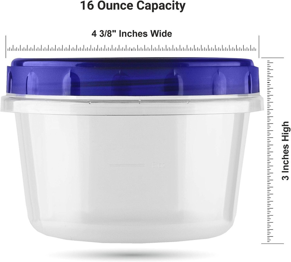 PH Clear Plastic Food Containers 16 oz With Screw-On Lids- 5 Pack | eBay