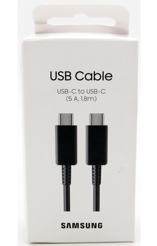 Samsung Type-C to Type-C 1.8m Cable (5A) Black EP-DX510JBEGUS In Retail ...