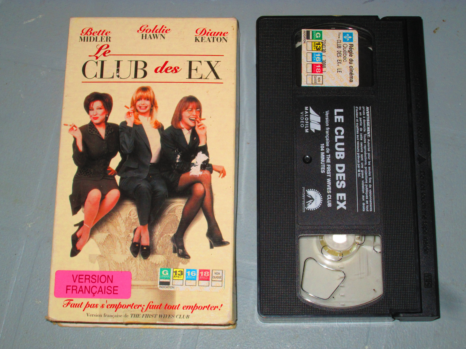 Le Club Des Ex/ The First Wives Club (VHS)(French) Bette Midler Testé ...