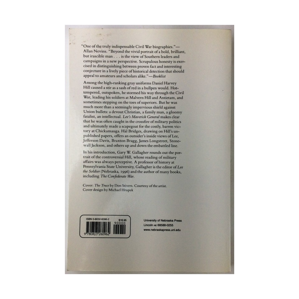 Bison Historical Book Lee's Maverick General - Daniel Harvey Hill EX | eBay