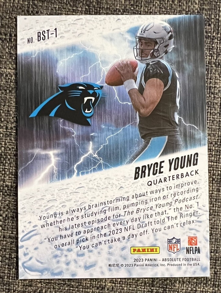 Bryce Young 2023 Absolute ROOKIE By Storm #BST-1 - Carolina Panthers | eBay