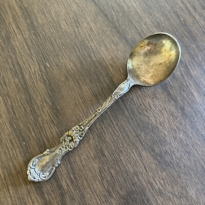 1835 R Wallace Silverplate 1902 Floral Demitasse Sugar Round Spoon | eBay