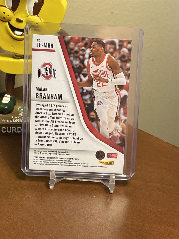 2022-23 Chronicles Draft Picks Threads Rookie #24 Malaki Branham (6 ...