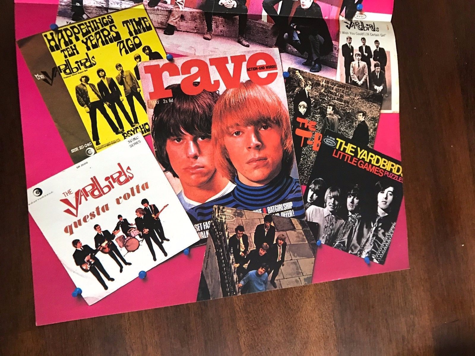 1981 VINTAGE 2 PAGE POSTER MAGAZINE CENTERFOLD THE YARDBIRDS COVER ...