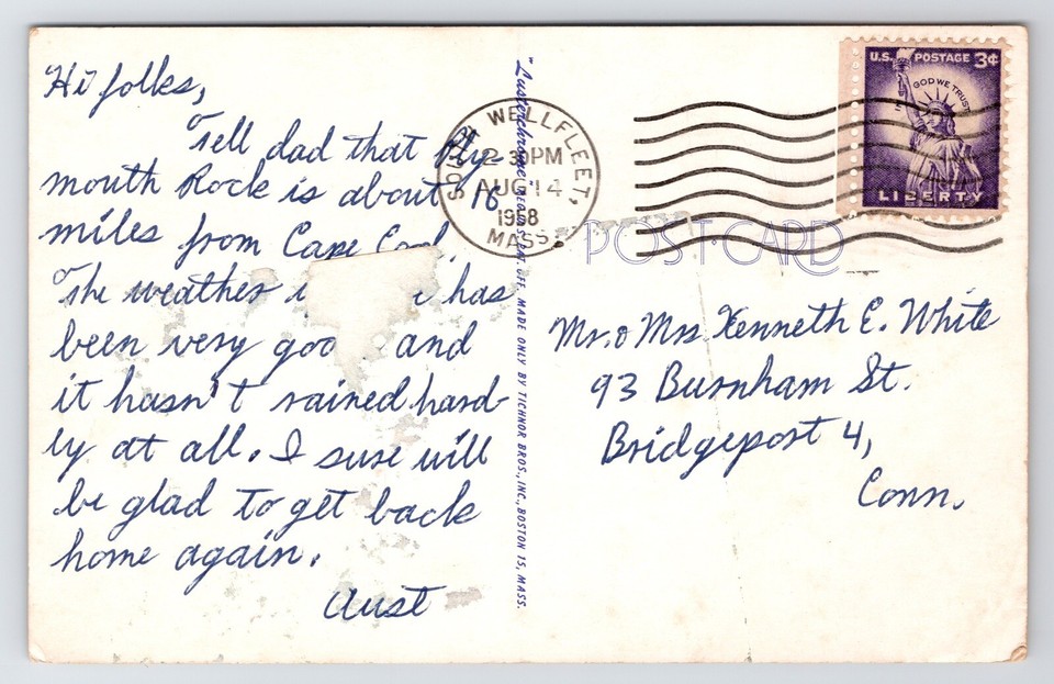 Cape Cod Bay Greetings Attractions Vintage Map Massachusetts MA ...