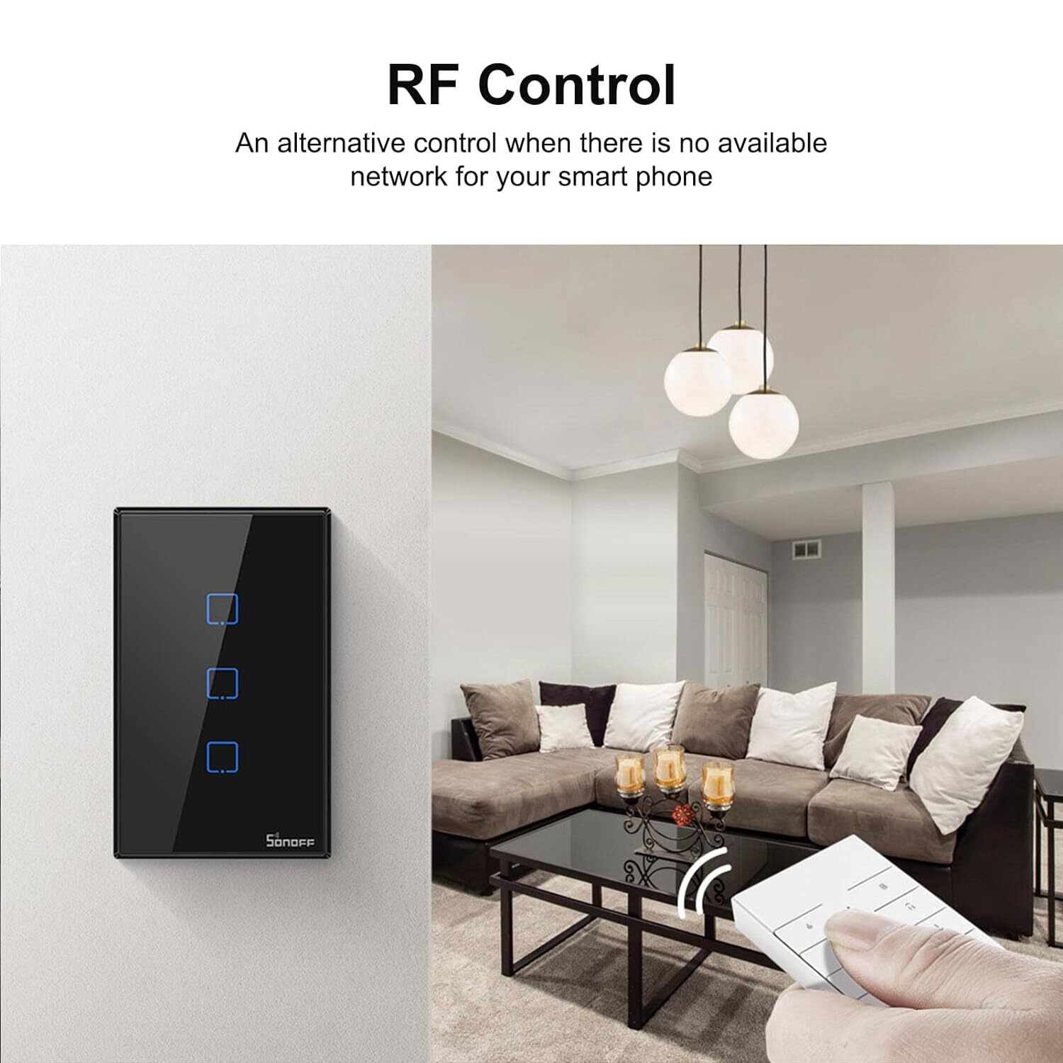 SONOFF T3 US Smart Home Wall Light Switch Touch RF Wifi Voice APP ...