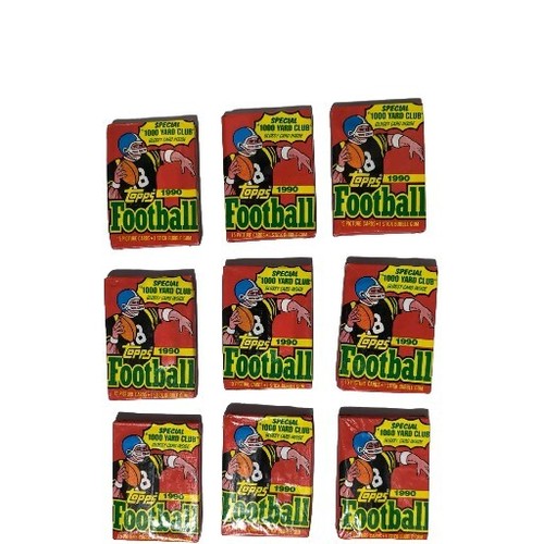 1990 Topps NFL Football Wax Pack - Sealed - NFL Lot Of (9) Packs ...
