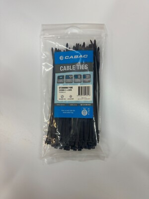 CABAC CABAC CT200BK-100 | Cable Ties 200mm x 4.8mm UV Resistant Black ...