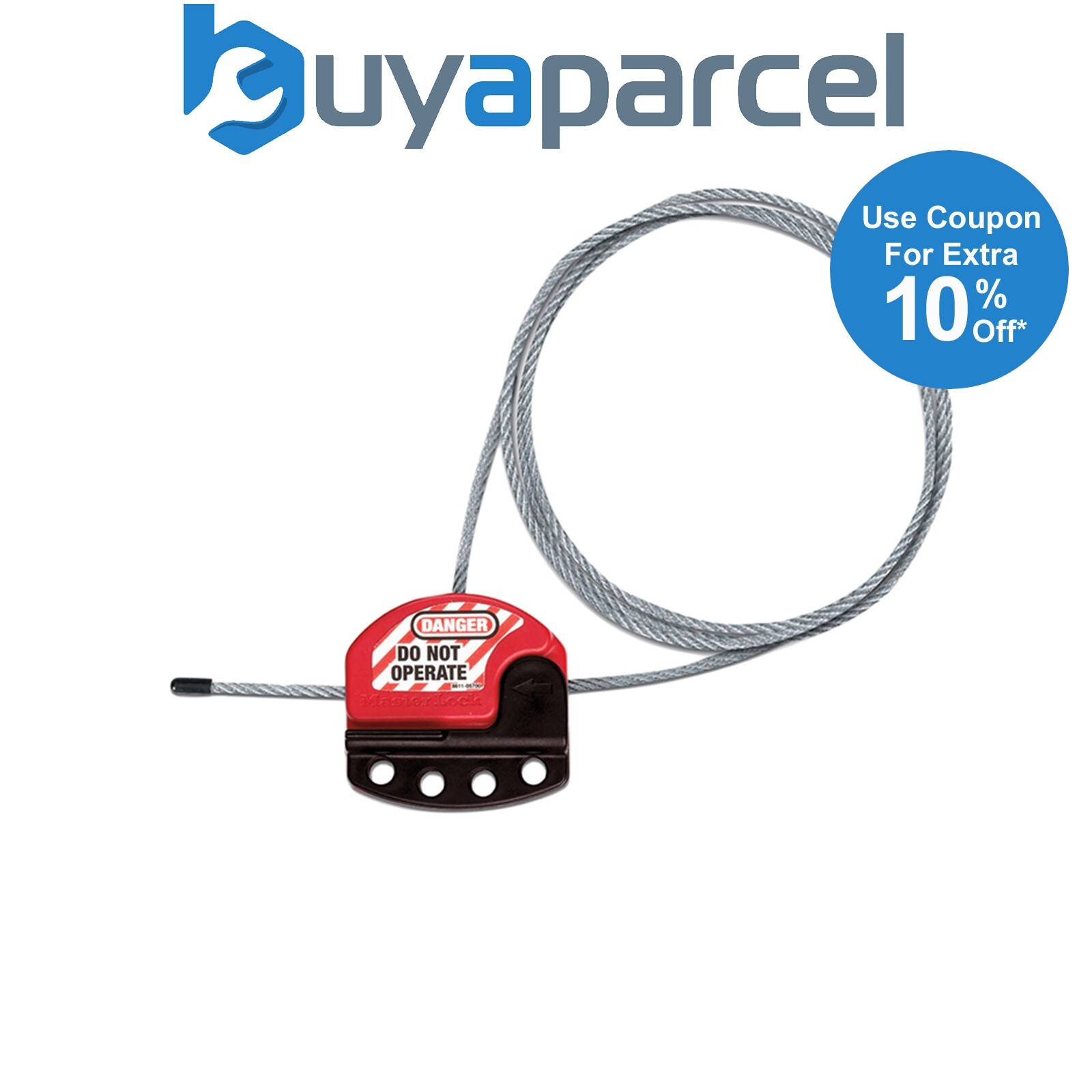 Master Lock S806 Four Padlock Lockout Hasp with Adjustable Cable 1.8m ...