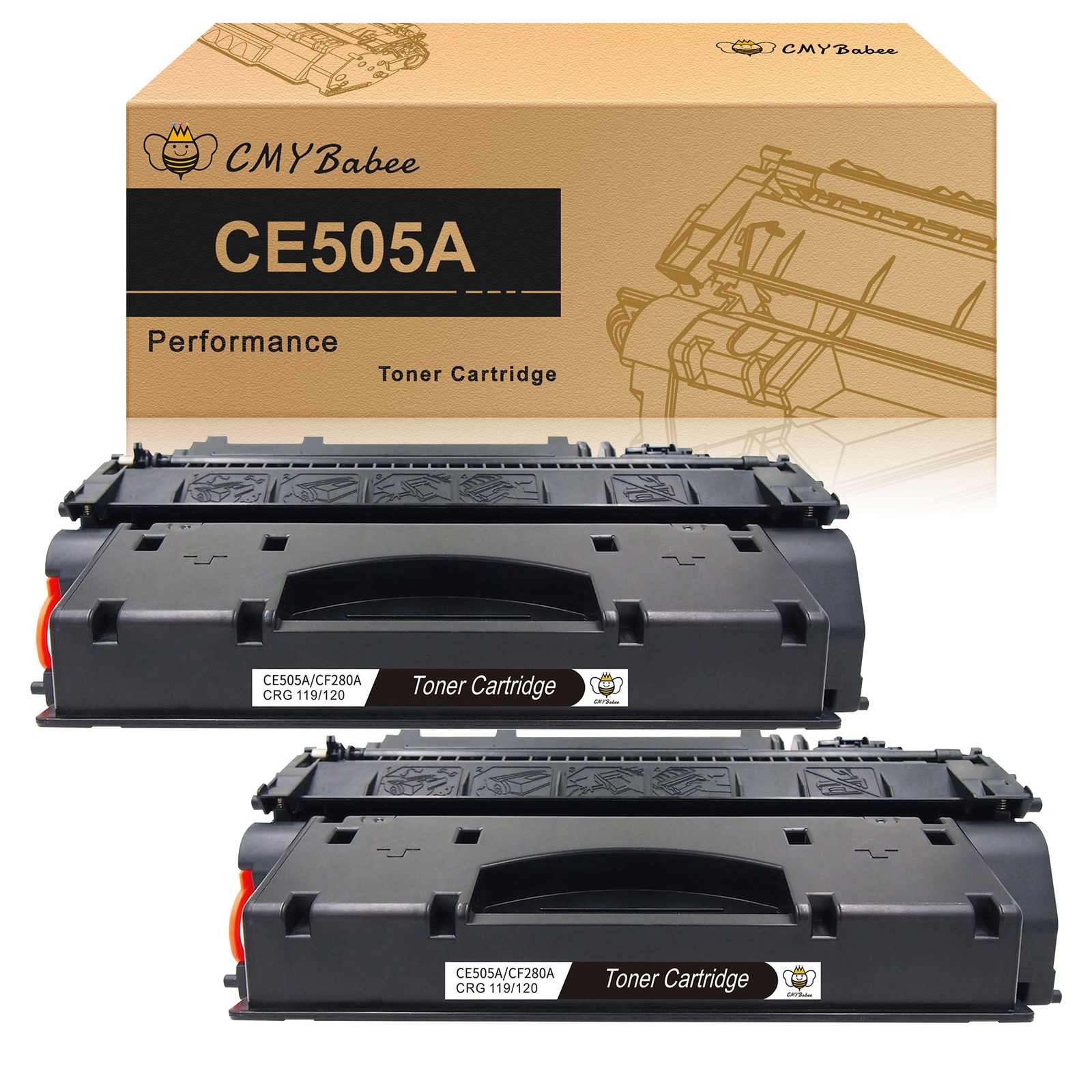 2PK CE505A Toner Compatible with HP Laser Jet P2055DN P2055X P2030 ...