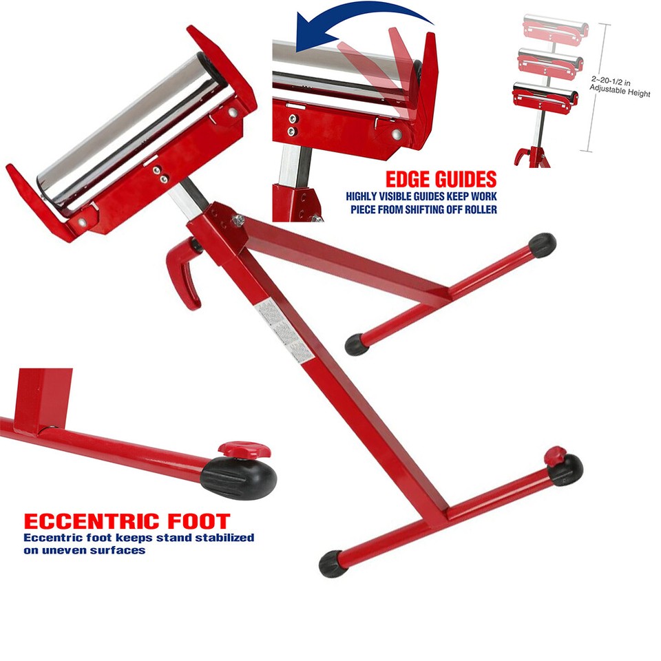 WORKPRO Folding Roller Stand Height Adjustable, Heavy Duty 250 LB Load ...