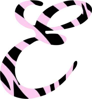2.75x3 Zebra Print Cursive E Monogram Sticker Vinyl Car Truck Vehicle ...