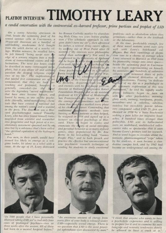 LSD acid guru TIMOTHY LEARY signed AUTOGRAPH 7558 | eBay