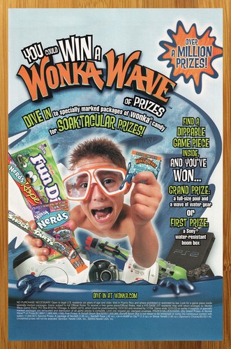 2006 Willy Wonka Candy Contest Print Ad/Poster Advert 00s Kid Nerds Fun ...