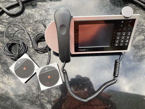Shoretel IP 655 Conferencing Phone W/ 2 SM 1 Sat Mics & Stand ...