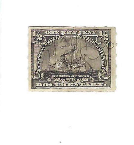 1898 STAMPS US SCOTT R162 "Battleship" 1/2 CENT USED DATE CANCEL | eBay