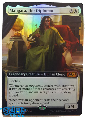 Mangara, the Diplomat 343 extended art Mythic FOIL M21 Core set 2021 ...