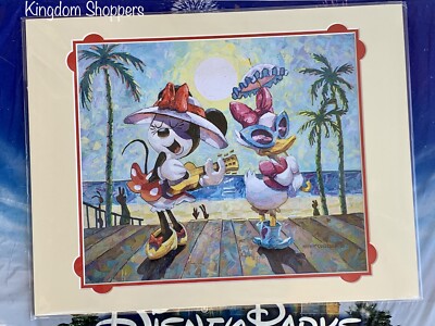 Disney Parks Nathalie McCullough Print 14x18" Pretty Girls Minnie Mouse ...