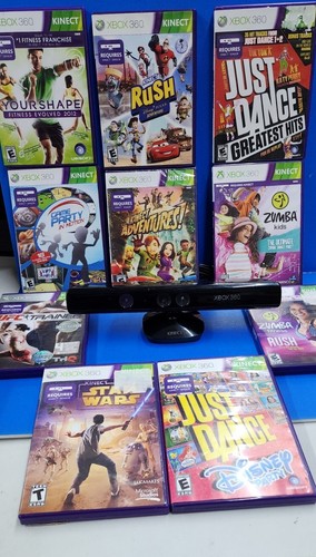 Microsoft Xbox 360 Kinect Motion Sensor Bar Black & 4 games - bundle | eBay