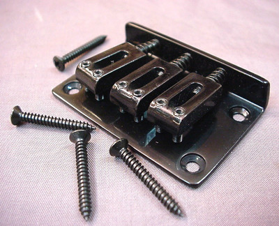 3 STRING BRIDGE FOR CIGAR BOX GUITAR ELEC BALALAIKA ETC - BLACK reduced ...