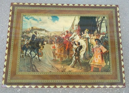 The Surrender of Granada Wood Print Lacquered Plaque 15-3/4" x 11-3/4 ...