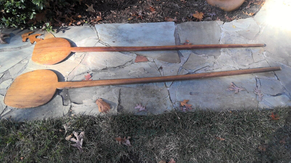 Pair of 2 -71" Antique Rustic WOODEN BAKERY PADDLE Primitive Dough ...