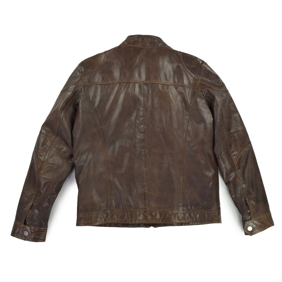 ANGELO LITRICO Herren Leder Jacke XL 54 100% Lammleder braun Man Jacket ...