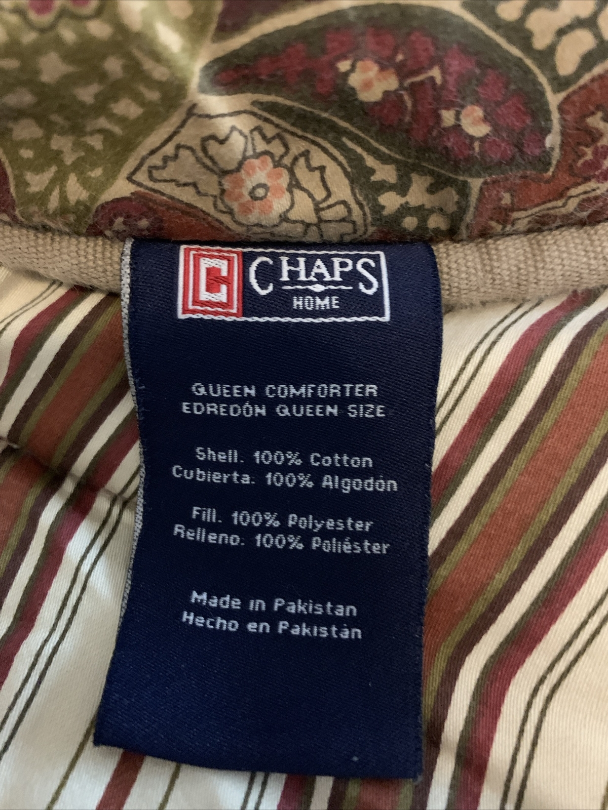 Chaps Ralph Lauren Home Summerton Queen Comforter Houndstooth Floral ...