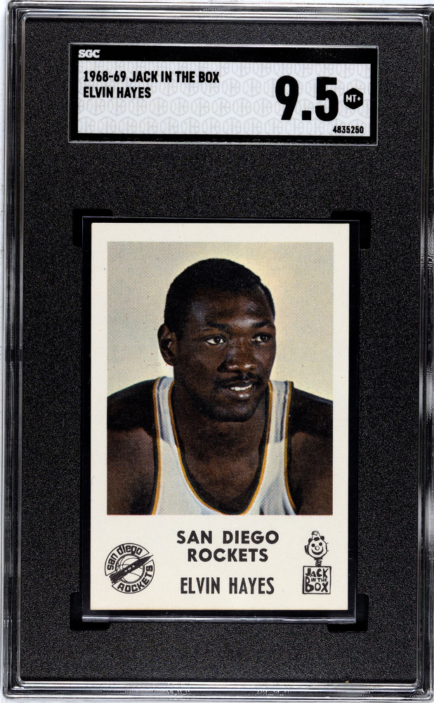 1968 Jack In the Box San Diego Rockets Elvin Hayes ROOKIE SGC 9.5 MINT+ ...