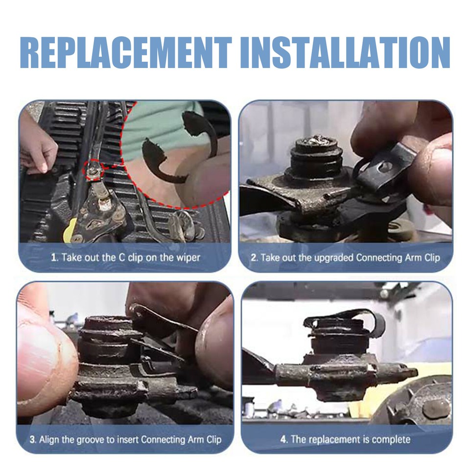 2PCS Windshield Wiper Arm Pivot Adapter Connecting Arm Clip for Ford ...