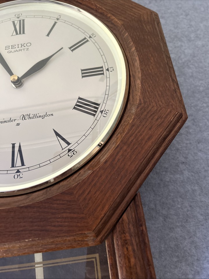 Seiko Westminster Whittington Quartz Wall Clock Wood Chime Pendulum ...